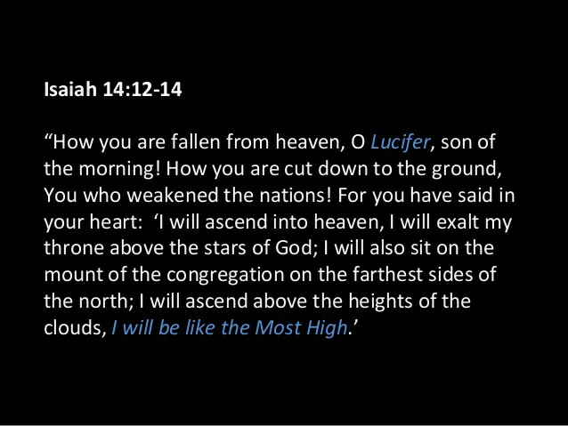jesus – satan isaiah 14 12-14 lucifer cast down from heaven more ...